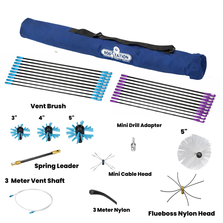 Professional Dryer Vent Cleaning Kit – 10mm & 8mm Rod System ...
